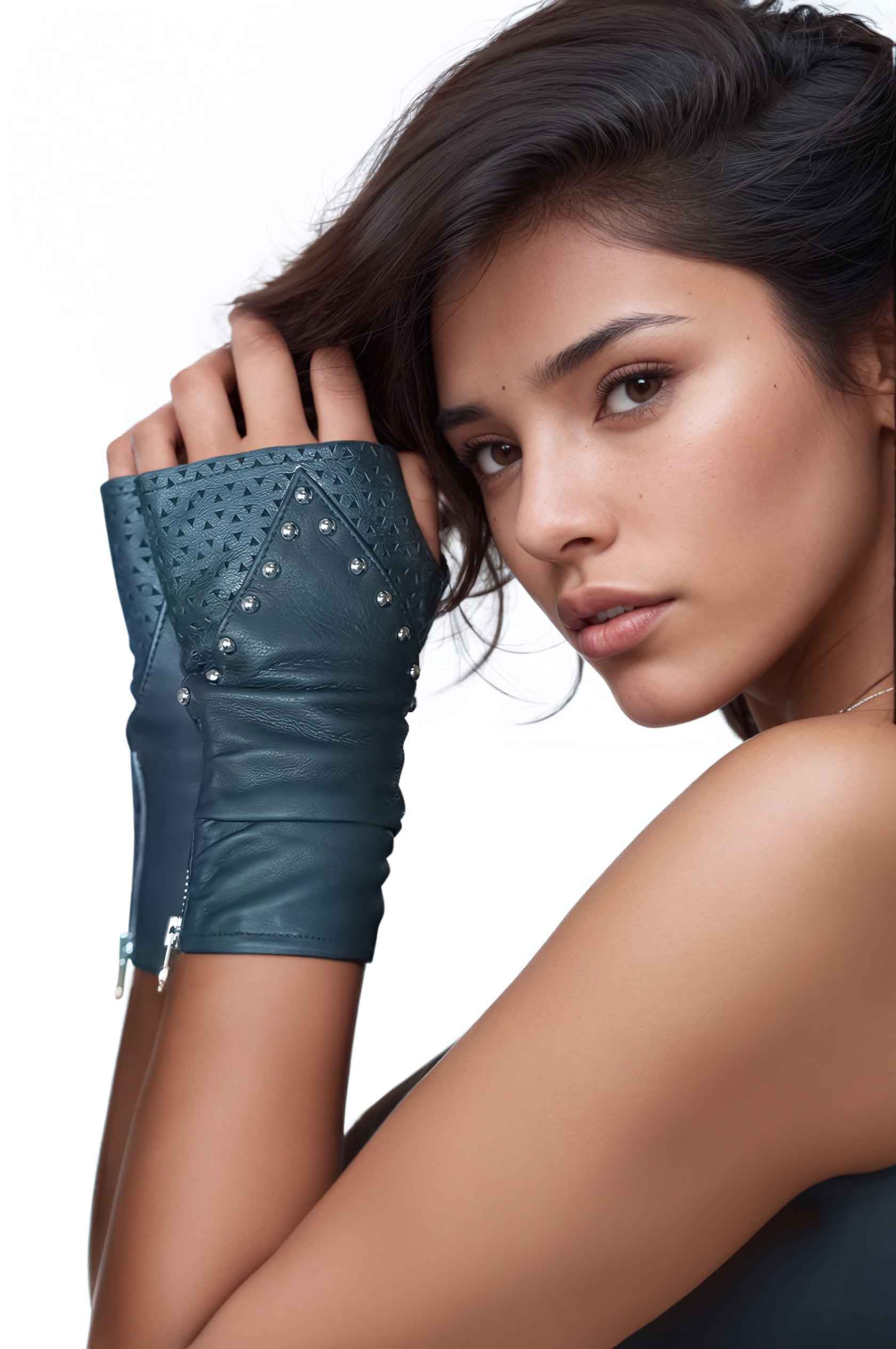 Womens Studded Fingerless Gloves | Shop Love Khaos