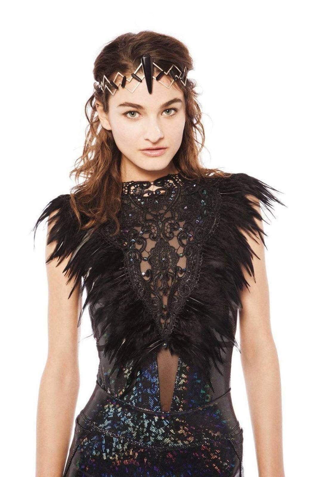 Gypsy Boho Lace Top with Feathers | Love Khaos Festival Wear