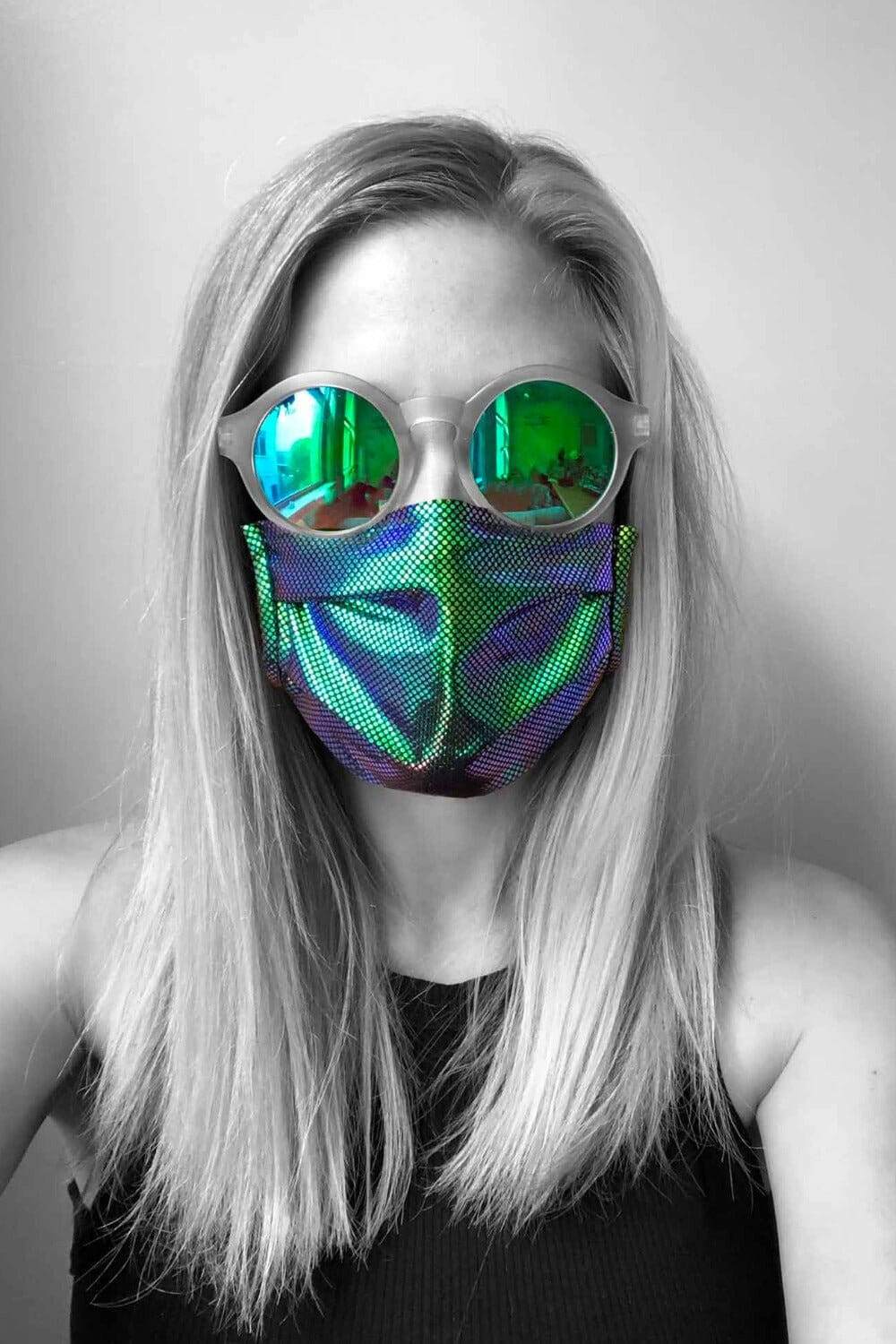 Holographic Streetwear Face Mask | Love Khaos Festival Wear